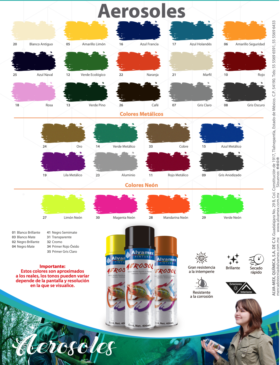 Aerosol colores metálicos - Alvamex Pinturas